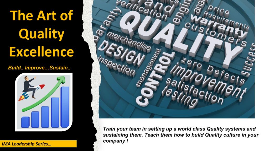 The art of Quality excellence – IMA Learning Solutions